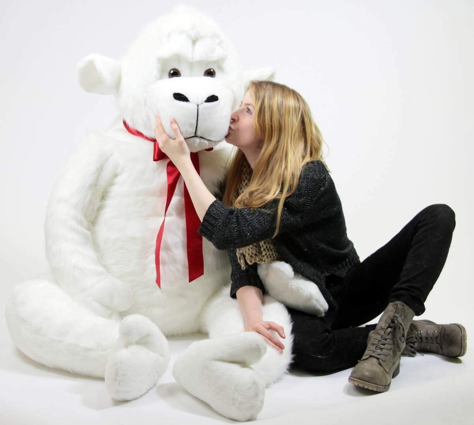 White 6 Foot Giant Stuffed Gorilla 72 Inch Soft Huge Stuffed Monkey ...
