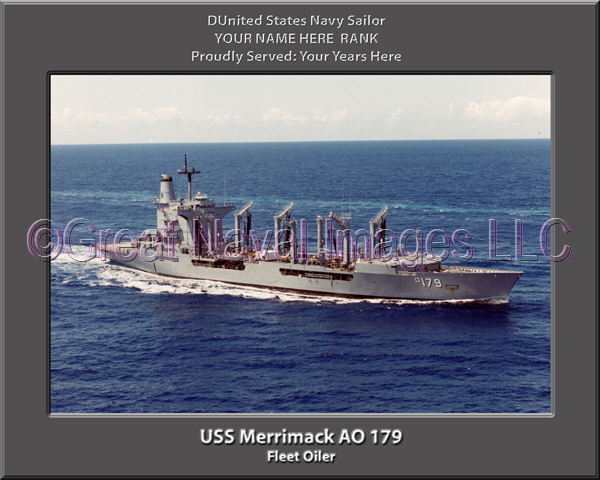 USS Merrimack AO 179 Personalized Canvas Ship Photo Print Navy Veteran ...