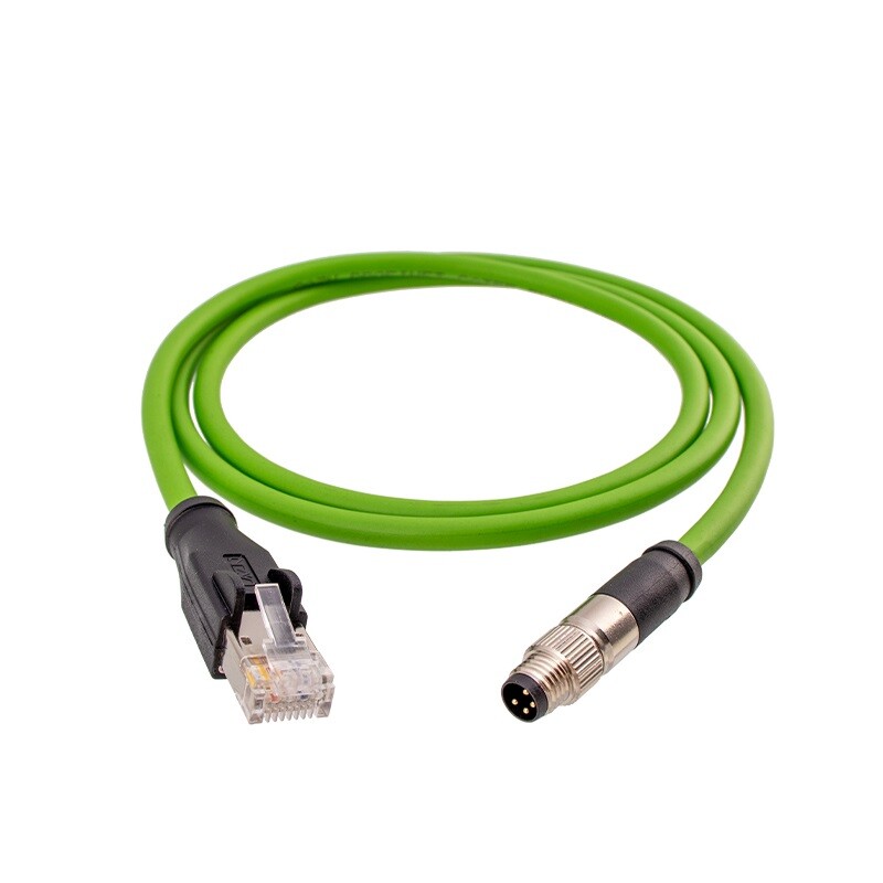 M8 4pin D Code Male to RJ45 Cable 4pin M8 Ethernet Cable Water ...