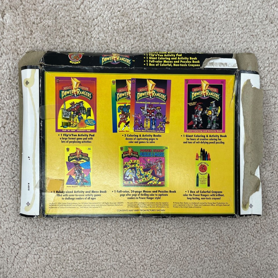 1994 Mighty Morphin Power Rangers MMPR Activity Fun Box - Missing ...
