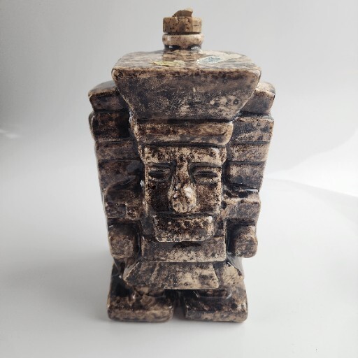 Empty Liquor Bottle Decanter Aztec Mayan God Brown Ceramic Mexico ...