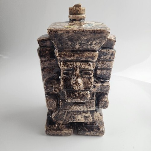 Empty Liquor Bottle Decanter Aztec Mayan God Brown Ceramic Mexico ...