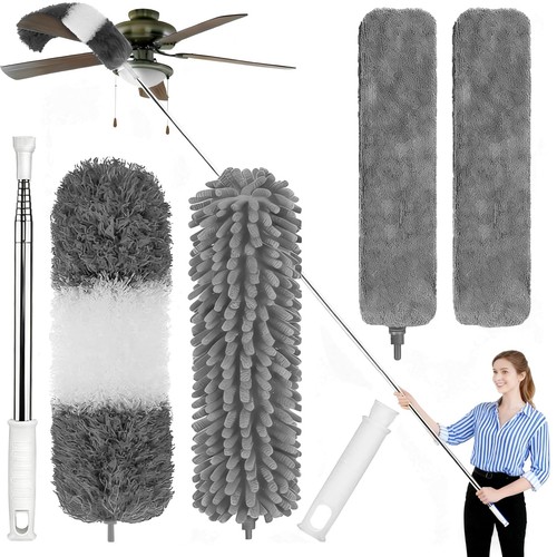 Microfiber Feather Duster, 6PCS Extendable Bendable Dusters with 100 ...