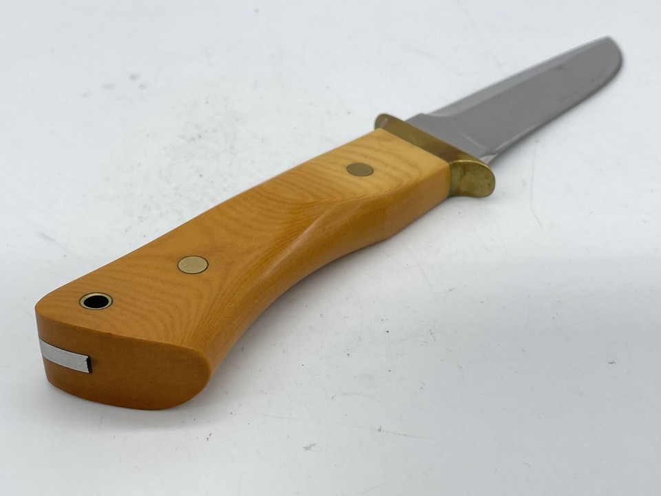 BENCHMARK KNIVES USA AD 1180 Curly Maple Hunting Knife w/ Sheath | eBay