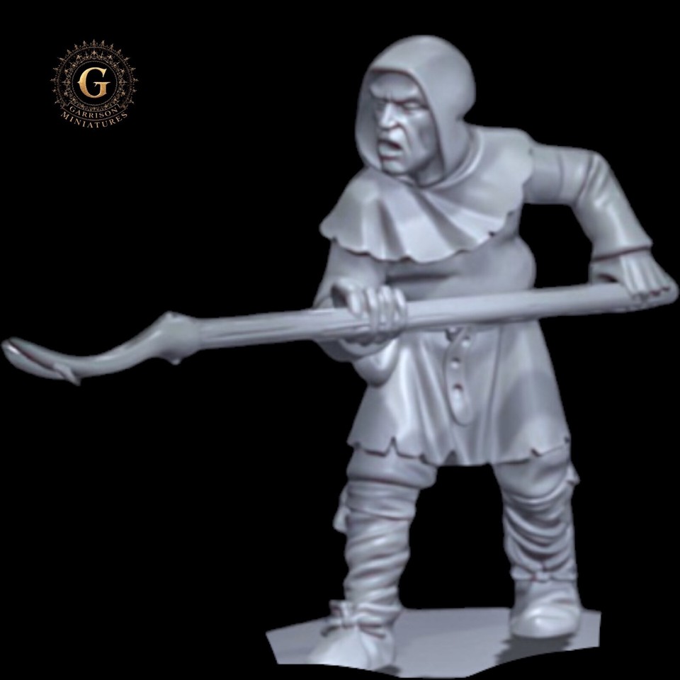 28mm Medieval Peasants 2-Handed Weapons X6 Wargames & Collectors ...