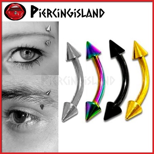 316L Steel Spike Eyebrow Ear Tragus Lip Curve Awl Bar Barbell Ring Body ...