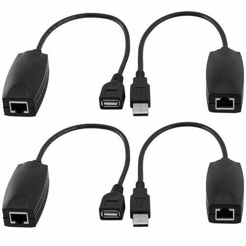 2PK PRO2 USB Male/Female Extender Cable Extension Standard CAT5 50m PC ...