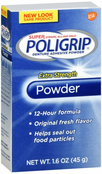 Poligrip Extra Strength Denture Adhesive Powder - 1.6oz (5 Pack) for ...