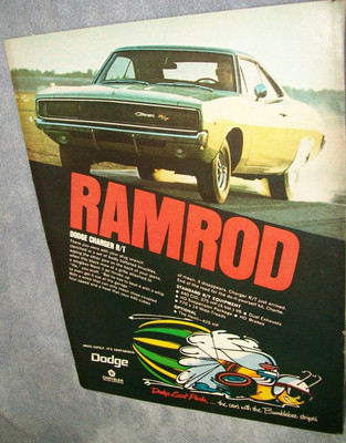 1968 Dodge CHARGER RT R/T mid-size-mag car ad- "Ramrod" | eBay