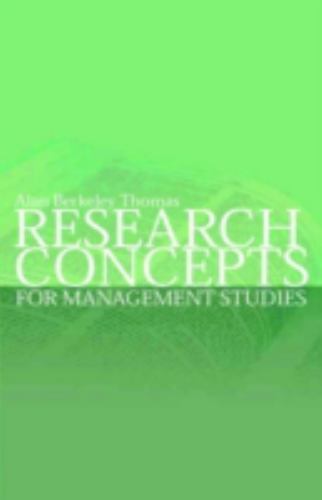 Research Concepts for Management Studies, Hardcover by Thomas, Alan ...