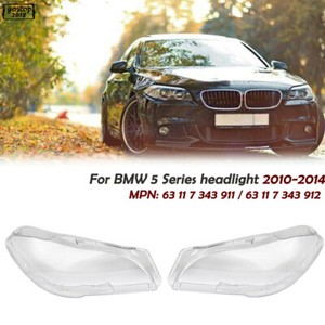 Pair Clear Headlight Cover Lens For BMW 5 series F10 F11 F18 520 525 ...
