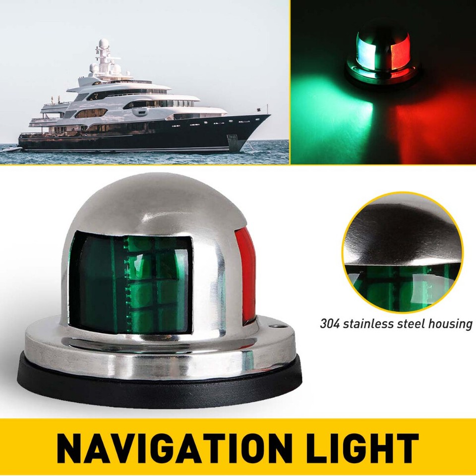 Boat Navigation Lights Red Green Marine LED Sailing Signal Light 12V ...