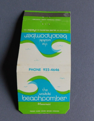Matchbook Cover - The Waikiki Beachcomber - Hawaii - front strike | eBay