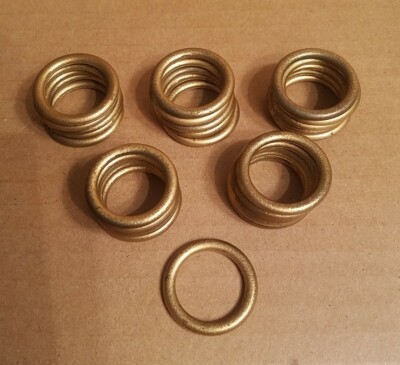 Vintage lot of 26 Kirsch Medallion 13/16" Diam Brass Finish Cafe Rings ...
