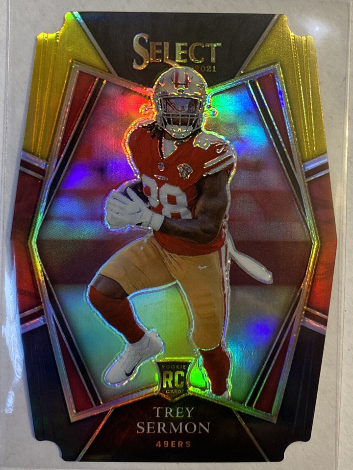 Trey Sermon 2021 Select Rookie Premier Black Gold Die Cut - Optic Rated ...