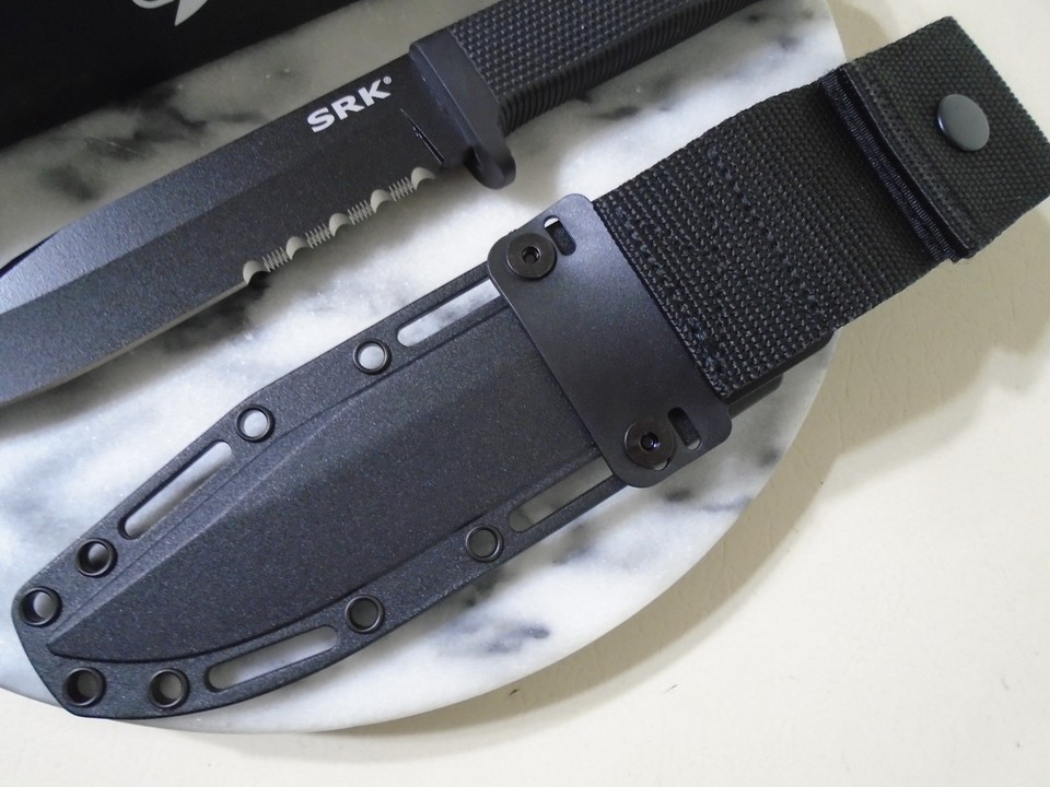 Cold Steel SRK Fixed Blade Knife Full Tang SK-5 Black Combo Edge 49LCKS ...