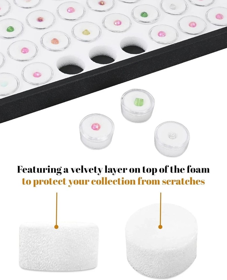 Novel Box Glass Top White Jewelry Gemstone Display Case With Gem Jar ...