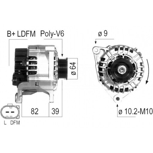 Alternateur EB171G CAL15256 DRA4156X 0 986 044 470 AX6103 0 124 525 008 ...