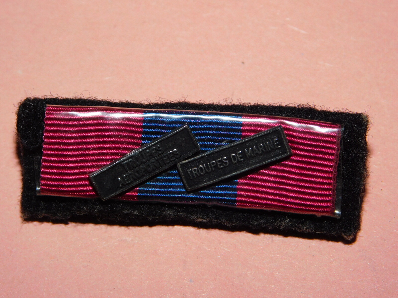 LOT RUBAN MILITAIRE GALON de medaille TROUPE aéroportée MARINE armee ...