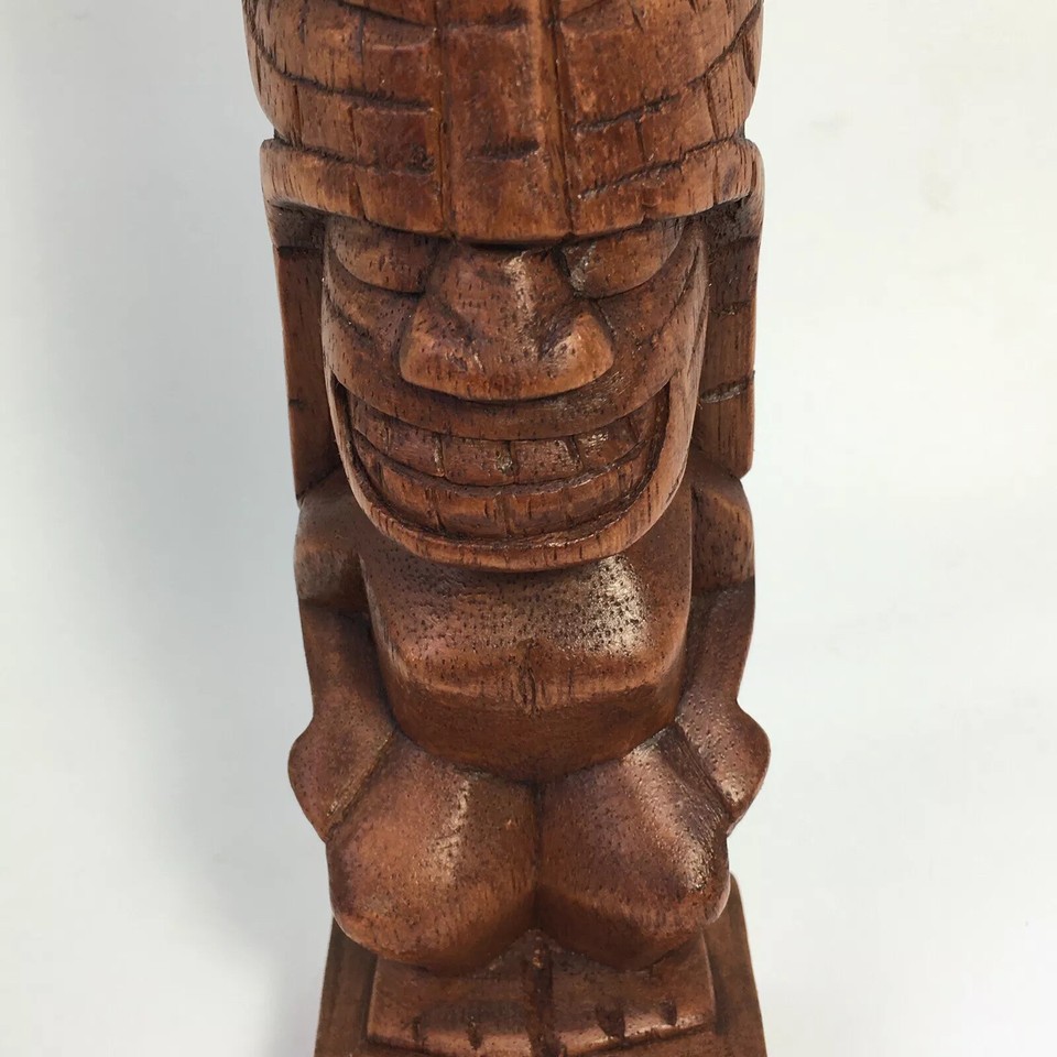 Tiki Statue Hand Carved Wood Hawaiian Tiki God Kane Hawaii Idol Figure ...