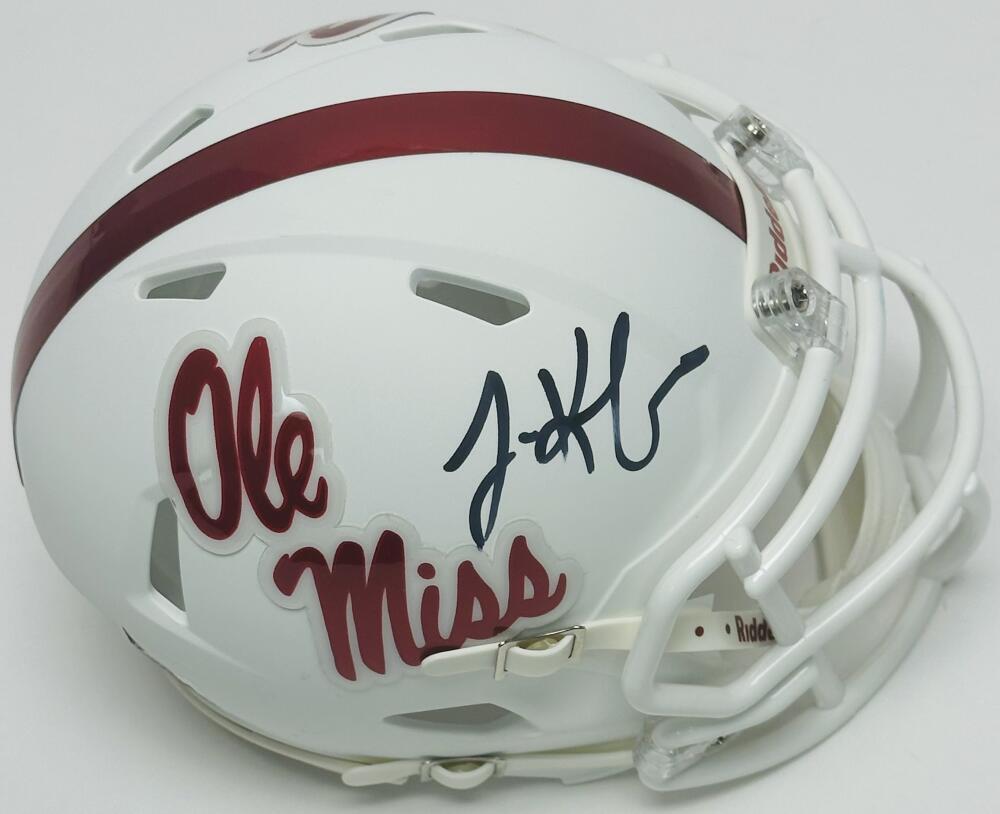LANE KIFFIN SIGNED OLE MISS REBELS FOOTBALL MINI HELMET AUTOGRAPH BAS ...
