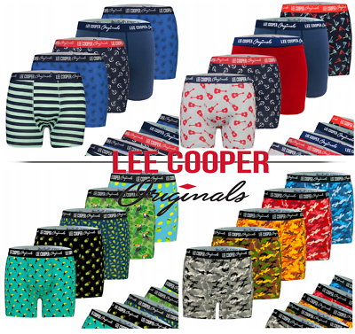 5 Pack Mens Boxer Briefs LEE COOPER Underwear Underpants Plus Size M ...