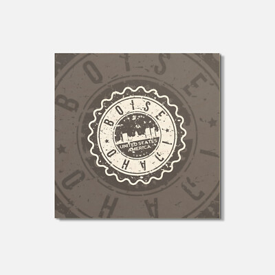 Boise City Idaho USA State Vintage Grunge 4'' X 4'' Square Wooden ...