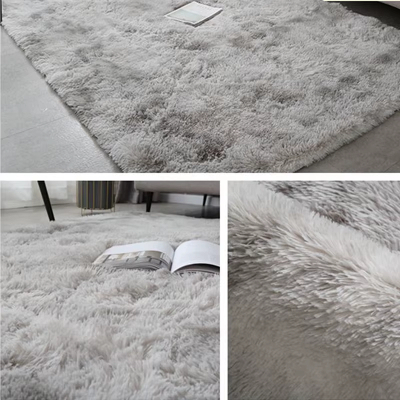 Gray Carpet for Living Room Plush Rug Bed Room Floor Fluffy Mats Anti ...