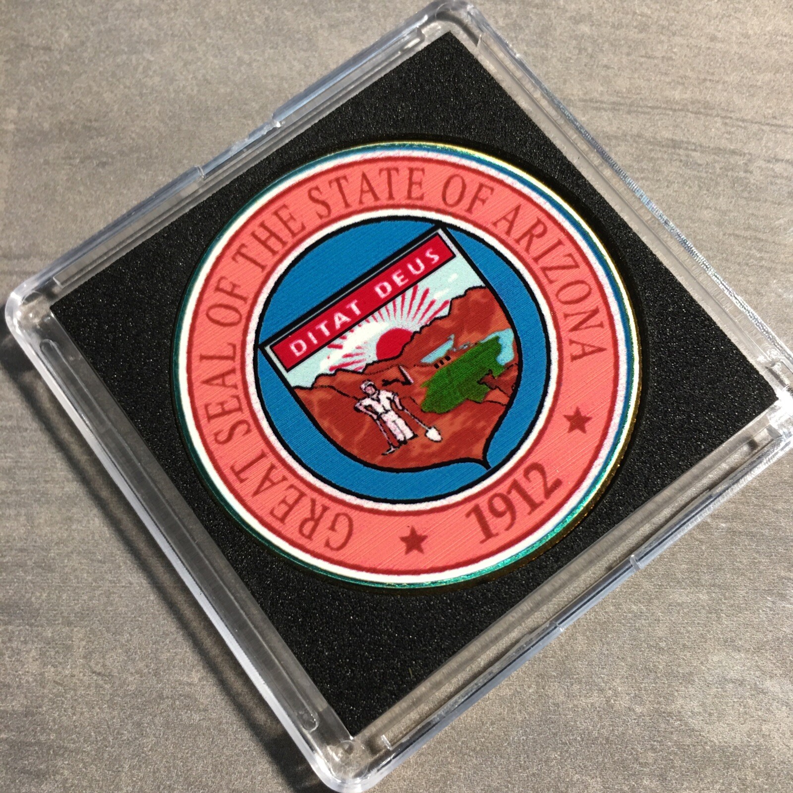 ARIZONA State Seal Colorized Collectible Challenge Coin CASE INCLUDED ...
