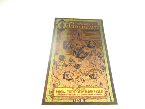 24K GOLD #1 WYOMING GOLD BACK NOTE, INFUSED BILL | eBay