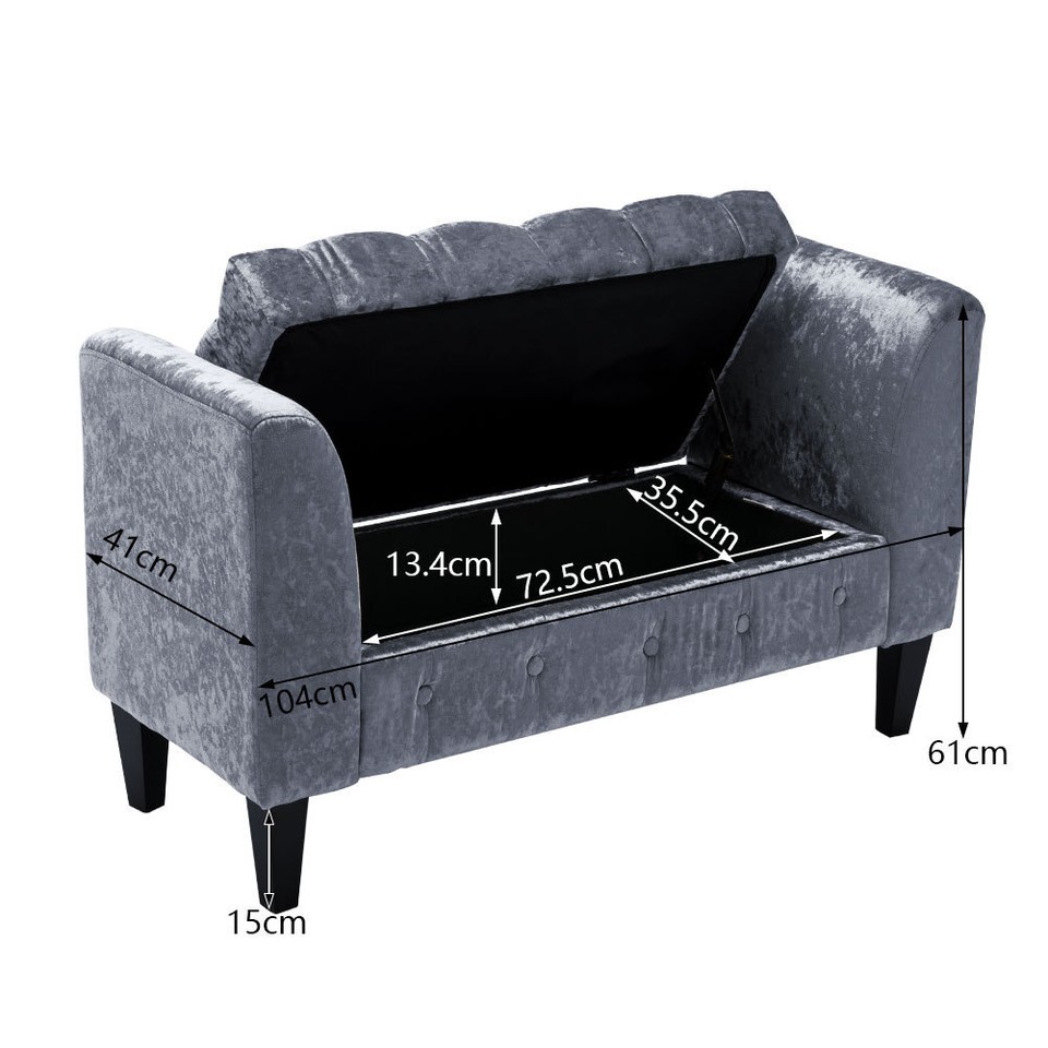 Chesterfield Storage Ottoman Footstool End of Bed Sofa Bench Window ...