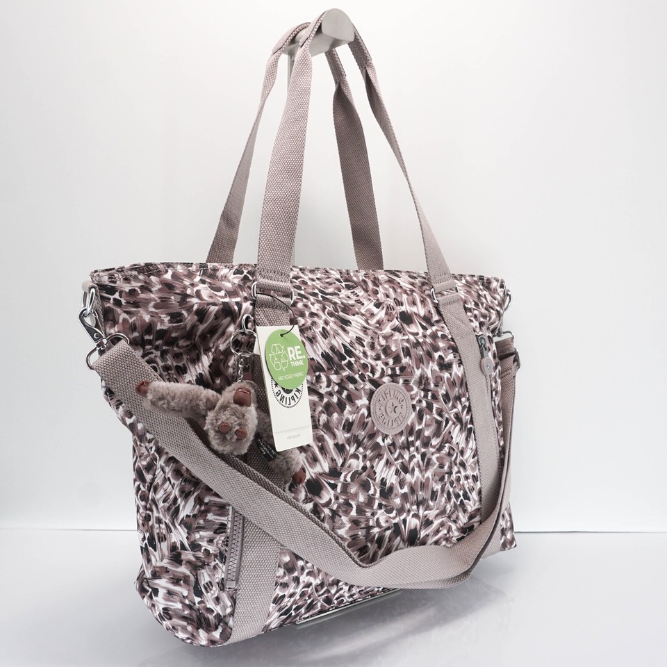 Kipling Skyler Large Shoulder Bag Tote TM5603 Polyester Leopard ...
