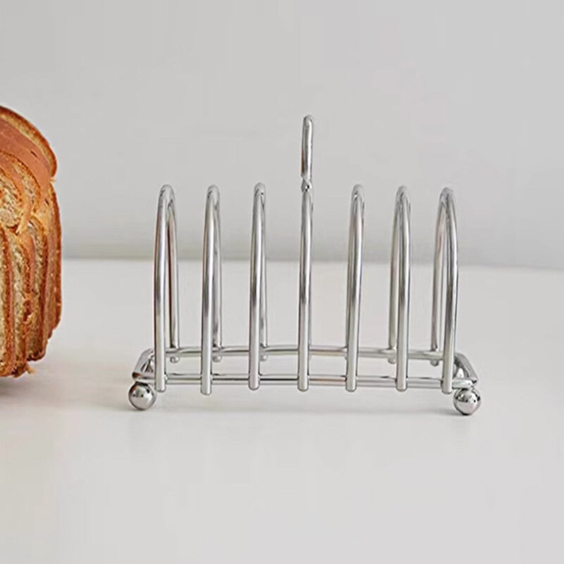 Stainless Steel Toast Bread Rack Restaurant Home Bread Holder 6 Slices ...