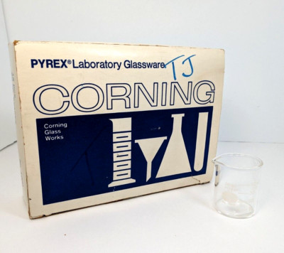 Pyrex Laboratory Glass 50ml Beaker Graduated Spout (9pc) Corning Orig ...