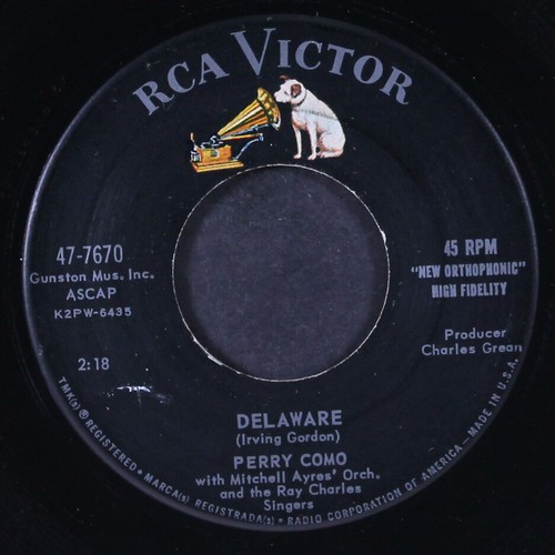 PERRY COMO: delaware / i know what god is RCA 7" Single 45 RPM | eBay
