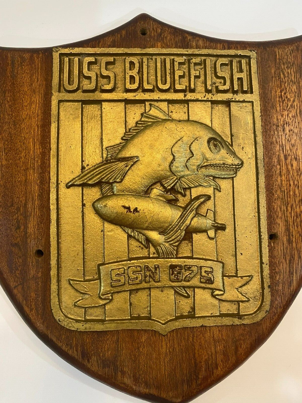 USS Bluefish (SSN-675) US Navy Brass Plaque | eBay