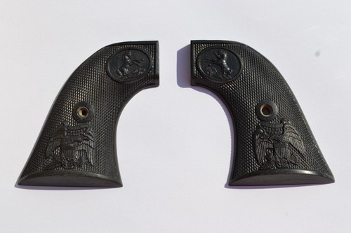 FACTORY COLT SINGLE ACTION ARMY SAA BLACK CHECKERED EAGLE & SHIELD ...