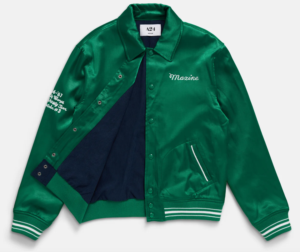 A24 MAXXXINE MINX Mantra Varsity Bomber Jacket Mia X Pearl Ti West Horror Large | eBay