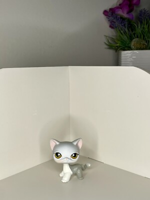 Littlest Pet Shop LPS Shorthair Cat #138 Gray White AUTHENTIC | eBay
