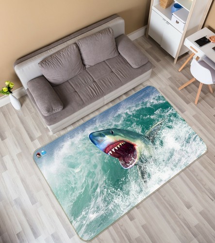 3D Shark Ocean ZHUA1500 Game Non Slip Rug Mat Photo Carpet Zoe | eBay ...