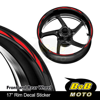 RED STRIPE01 Rim Tape Bike Wheel Stickers Decals 17" For CB125R CB1000R ...