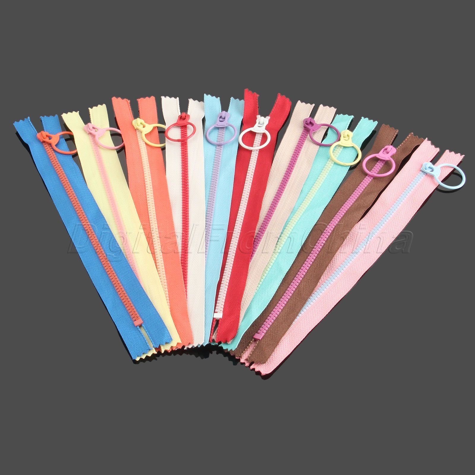 10pcs Zip Zipper Closed End Hanging Ring Puller Sewing Accessories 15 ...