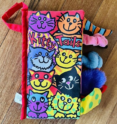 Little Jellycat Kitty TAILS Soft Sensory Plush Crinkle Book Toy Baby ...