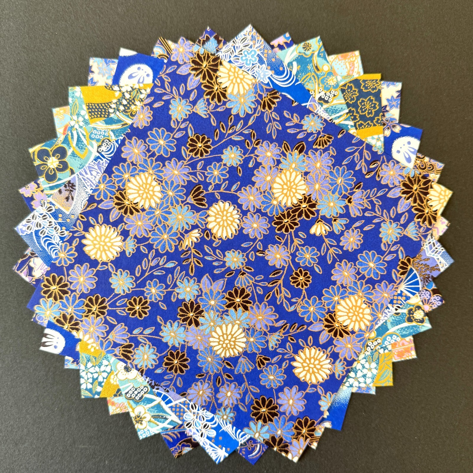 Handprinted Japanese Chiyogami Papers - Blue Yuzen Washi assorted | eBay