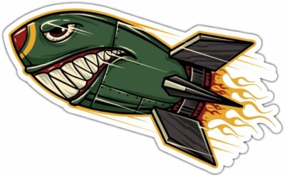 Nuclear Angry Rocket Bomb Army Military Car Bumper Window Sticker Decal ...