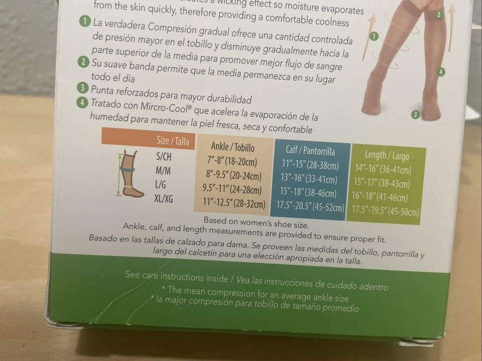 Compression Knee High Stockings Blk Small THERAFIRM LIGHT 10-15 mmHg ...