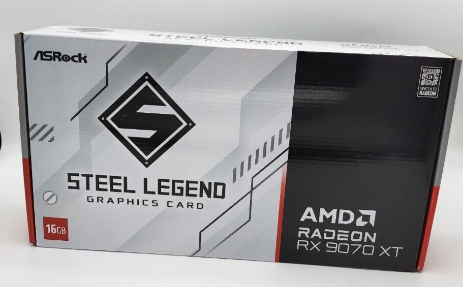 ASRock RX9070XT SL 16G AMD Radeon RX 9070 XT Steel Legend 16GB Graphics ...