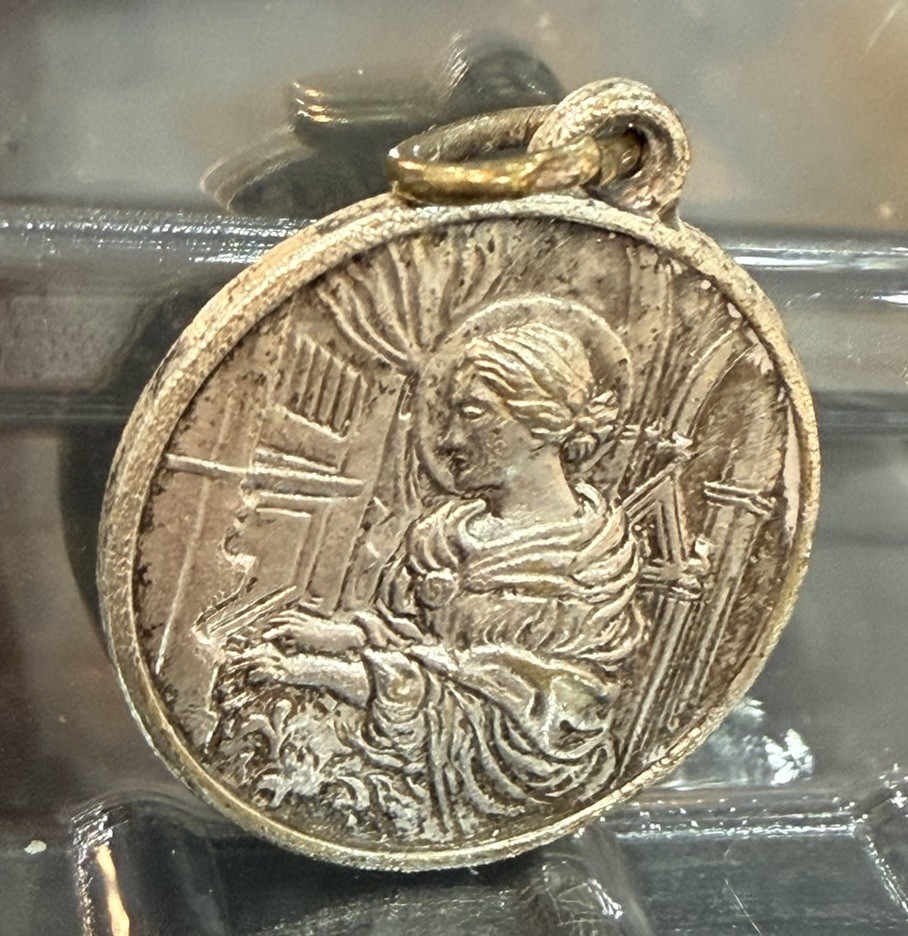 Antique Silver Religious Catholic Holy Metal Rome St Cecilia Catacombs ...