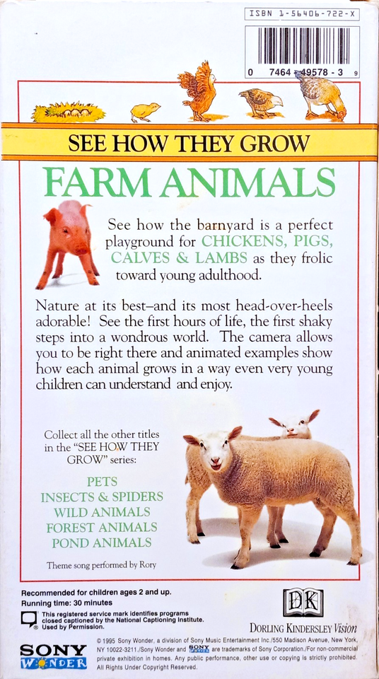 See How They Grow: Farm Animals (1995, VHS tape) | eBay