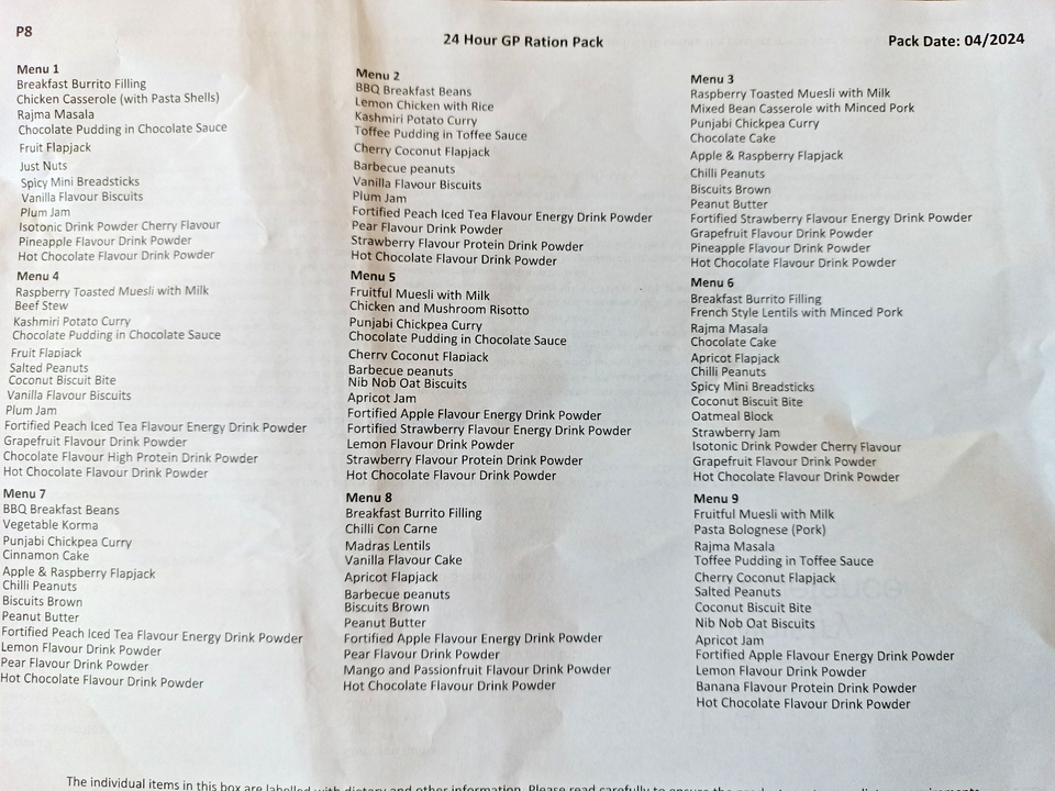 10 X Job Lot British Military Army Style 24 hour Ration Packs Camping ...